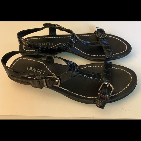 Vaneli | Shoes | Vaneli Taletha Black Strappy Back Adjustable Sandals ...